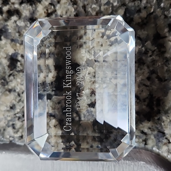 Tiffany & Co. | Art | Tiffany Co Engraved Emerald Cut Glass Paperweight ...